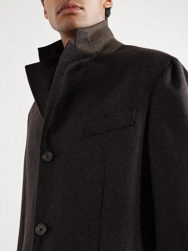 Thom Sweeney Herringbone Wool Coat