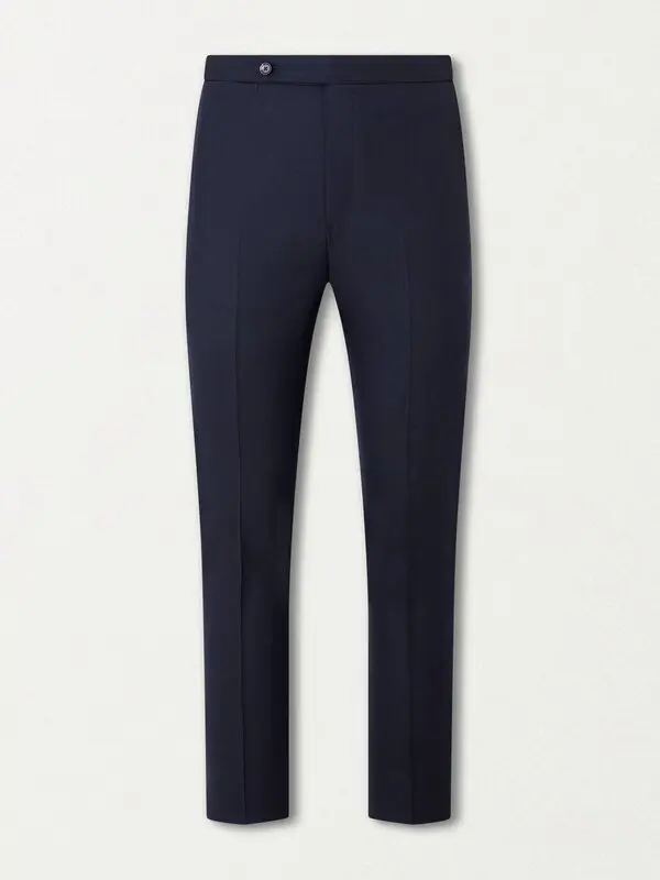 DE PETRILLO Tapered Virgin Wool Suit Trousers - Blue