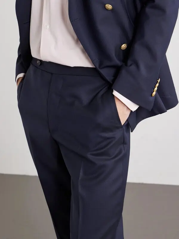 DE PETRILLO Tapered Virgin Wool Suit Trousers