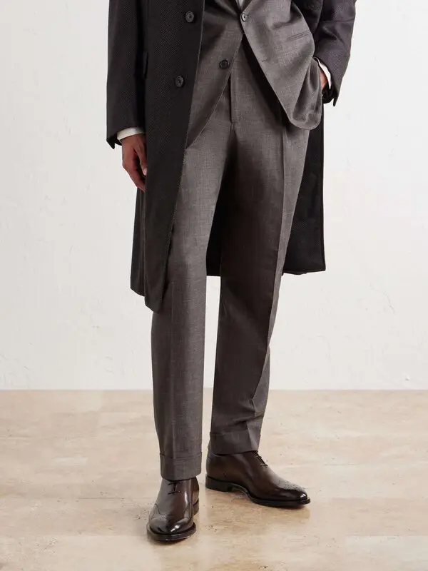 Berluti Alessandro Ajoure Leather Oxford Shoes - Dark Brown