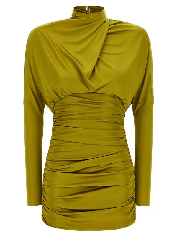 Balmain Draped Mini Dress - Green
