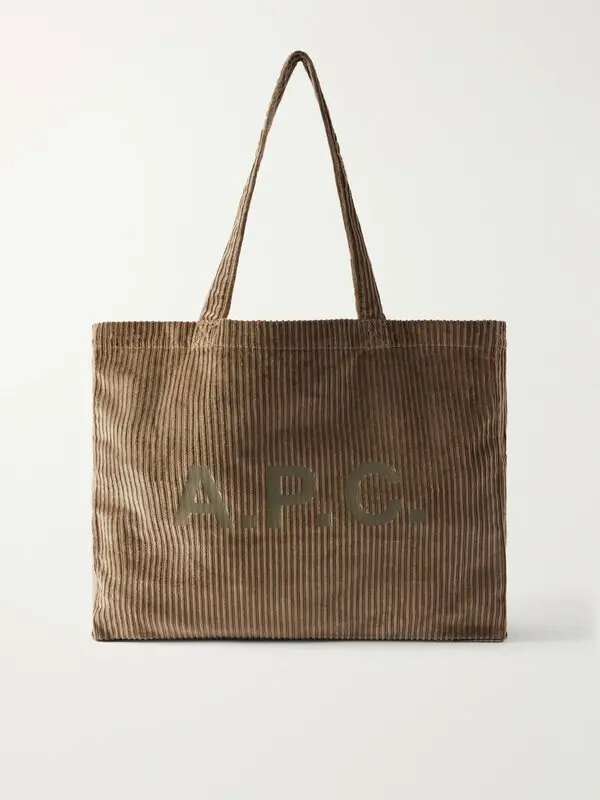 A.p.c. Diane Logo-printed Cotton Tote Bag - Brown