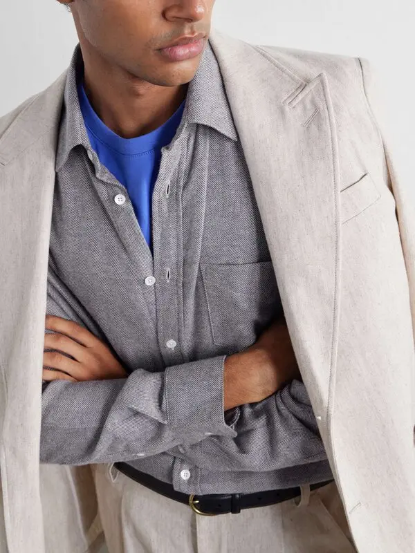Portuguese Flannel Espiga Herringbone Cotton-flannel Shirt