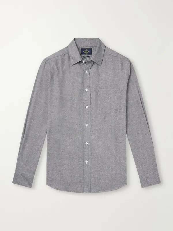 Portuguese Flannel Espiga Herringbone Cotton-flannel Shirt - Gray