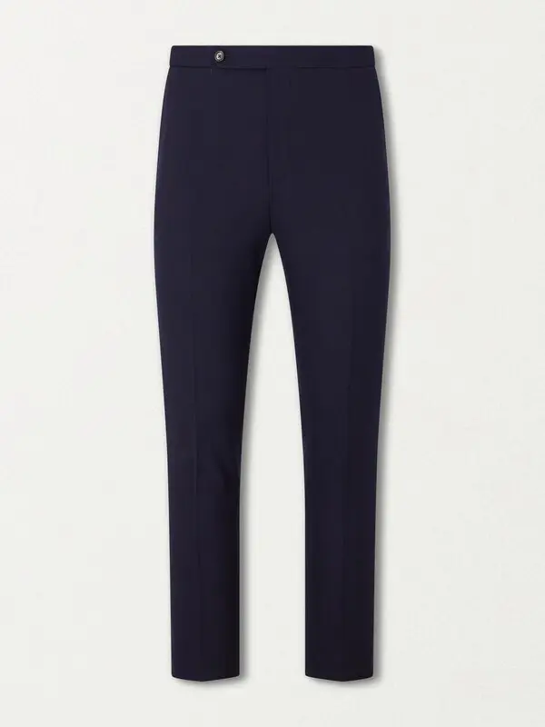 DE PETRILLO Tapered Virgin Wool Suit Trousers - Blue