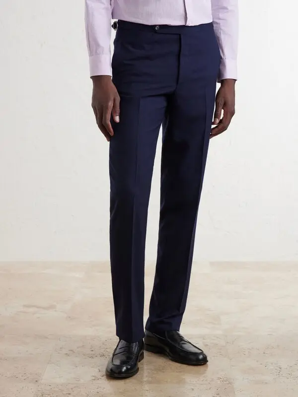 DE PETRILLO Tapered Virgin Wool Suit Trousers