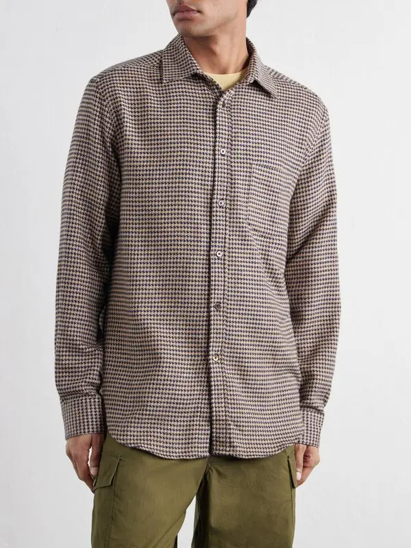 Portuguese Flannel Houndstooth Organic Cotton-flannel Shirt