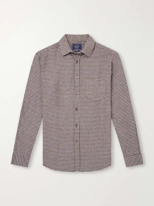 Portuguese Flannel Houndstooth Organic Cotton-flannel Shirt