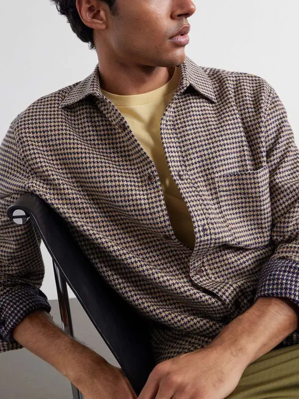 Portuguese Flannel Houndstooth Organic Cotton-flannel Shirt
