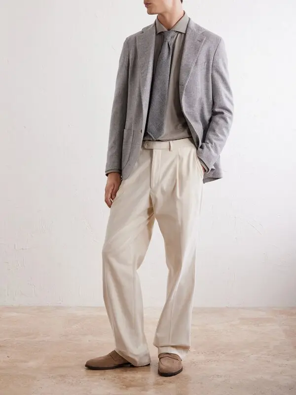 DE PETRILLO Posillipo Wool And Cashmere-blend Blazer - Gray