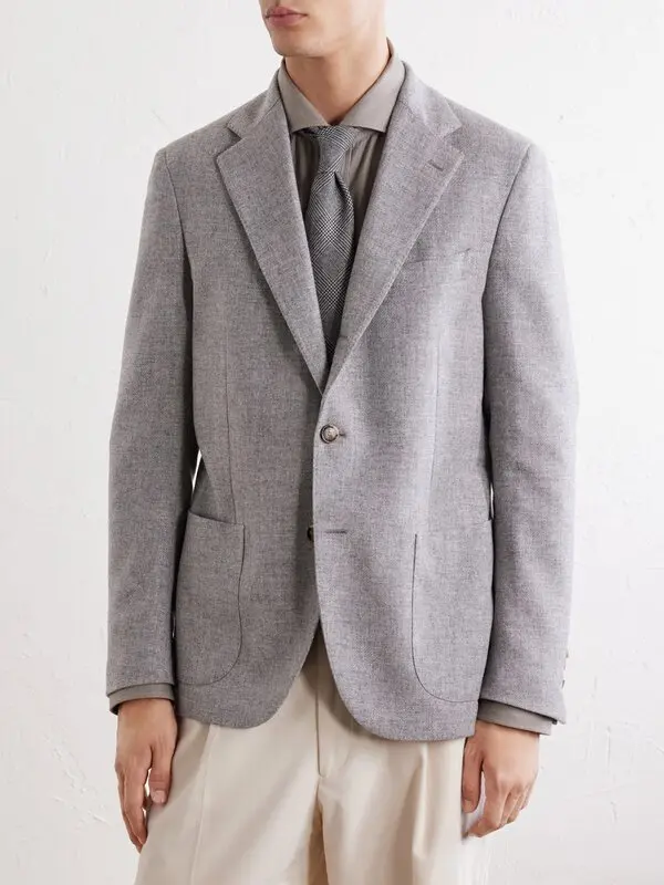 DE PETRILLO Posillipo Wool And Cashmere-blend Blazer - Gray