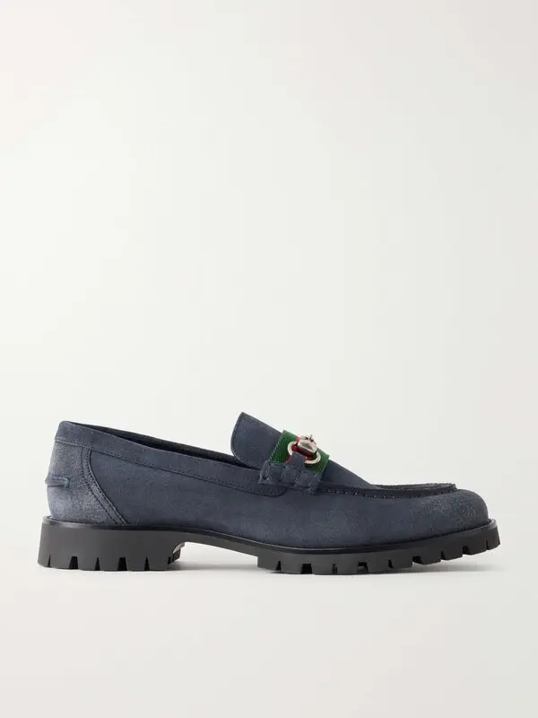 Gucci Sylke Horsebit-embellished Suede Loafers