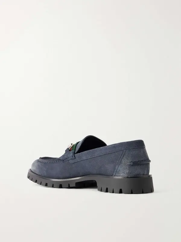 Gucci Sylke Horsebit-embellished Suede Loafers