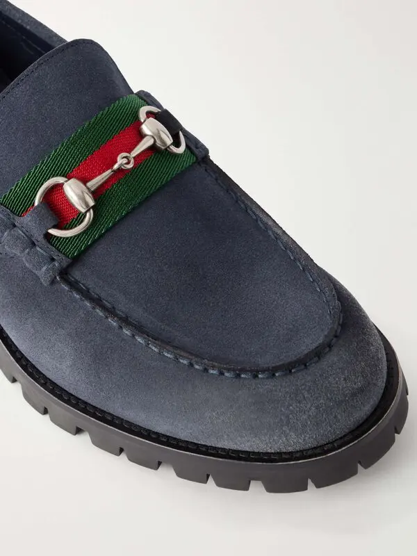 Gucci Sylke Horsebit-embellished Suede Loafers