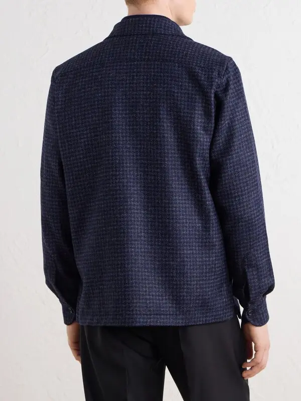 DE PETRILLO Houndstooth Virgin Wool Overshirt