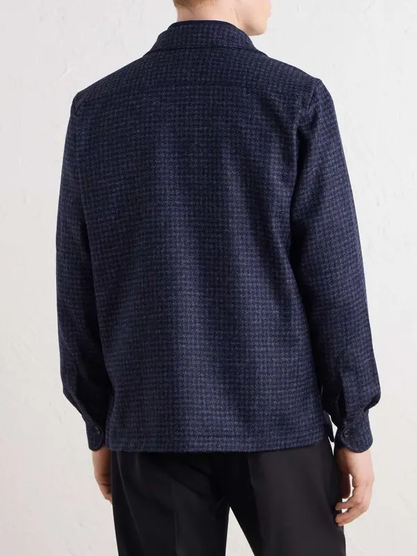 DE PETRILLO Houndstooth Virgin Wool Overshirt