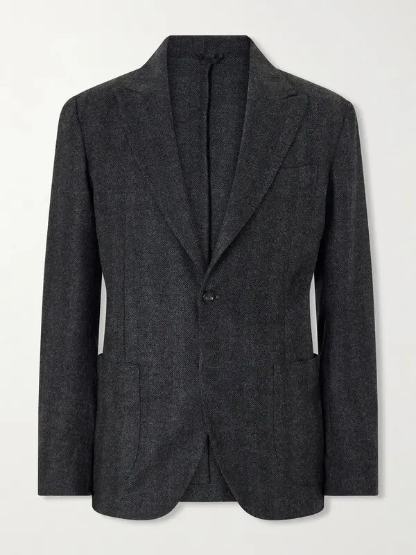 DE PETRILLO Faro Wool And Cashmere-blend Blazer - Gray