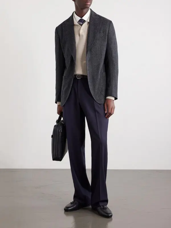 DE PETRILLO Faro Wool And Cashmere-blend Blazer - Gray