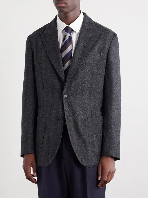 DE PETRILLO Faro Wool And Cashmere-blend Blazer - Gray