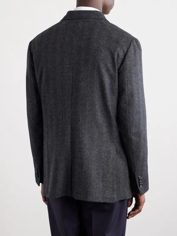 DE PETRILLO Faro Wool And Cashmere-blend Blazer - Gray