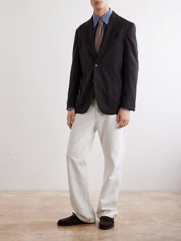 DE PETRILLO Faro Wool And Cashmere-blend Blazer - Blue