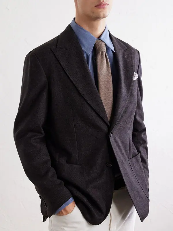 DE PETRILLO Faro Wool And Cashmere-blend Blazer - Blue