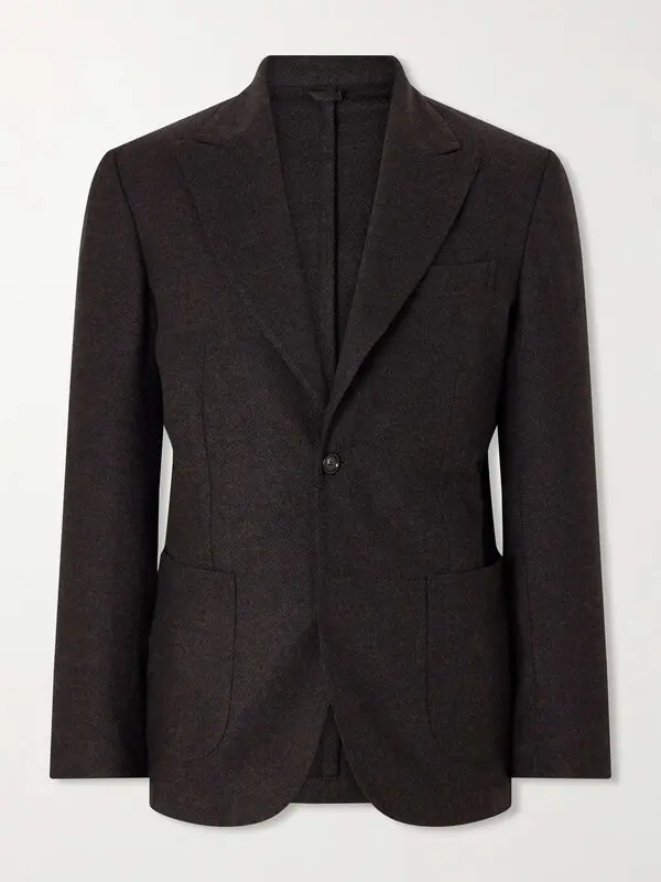 DE PETRILLO Faro Wool And Cashmere-blend Blazer - Navy