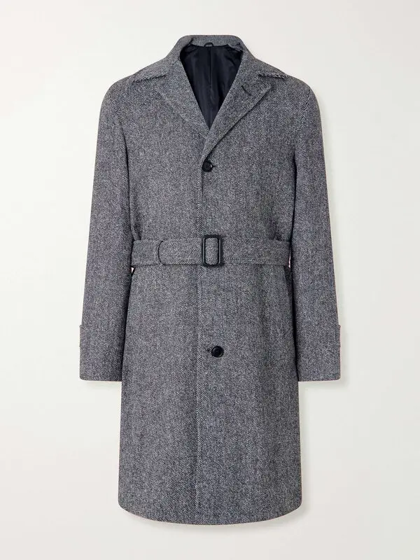 DE PETRILLO Petrucci Belted Wool And Cashmere-blend Tweed Coat