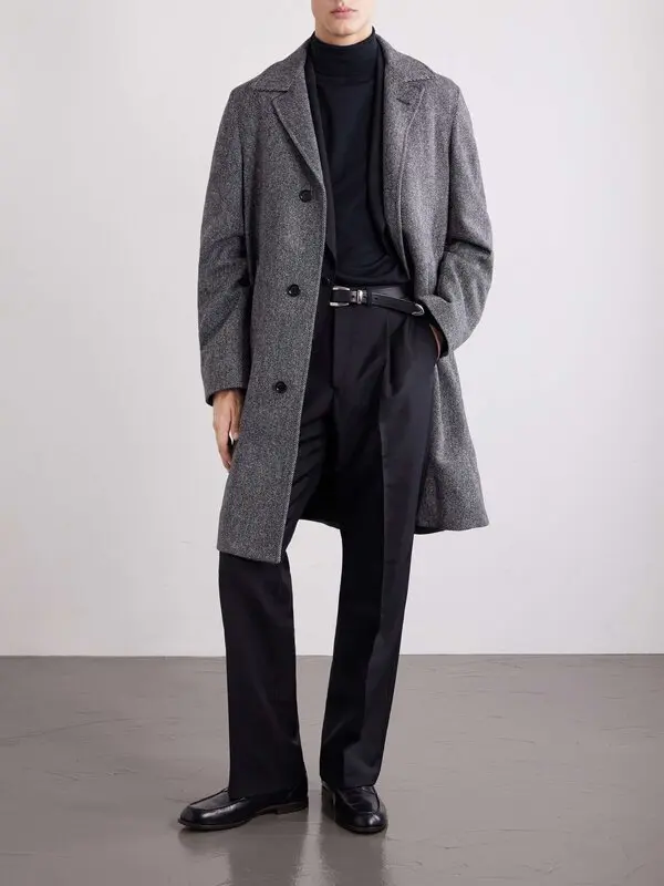 DE PETRILLO Petrucci Belted Wool And Cashmere-blend Tweed Coat