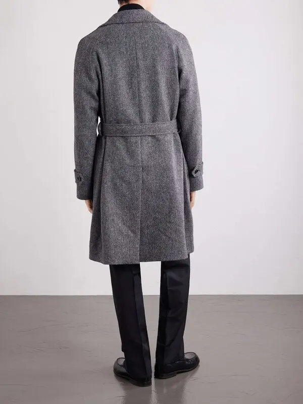 DE PETRILLO Petrucci Belted Wool And Cashmere-blend Tweed Coat