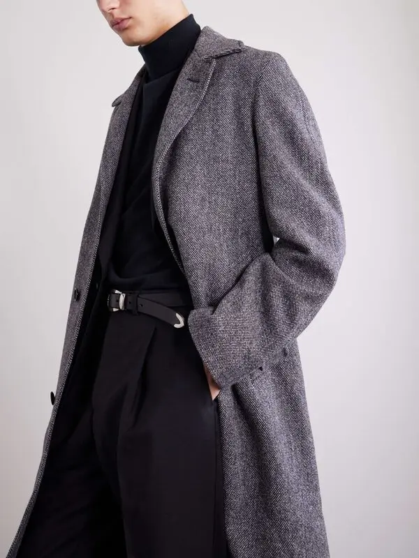 DE PETRILLO Petrucci Belted Wool And Cashmere-blend Tweed Coat