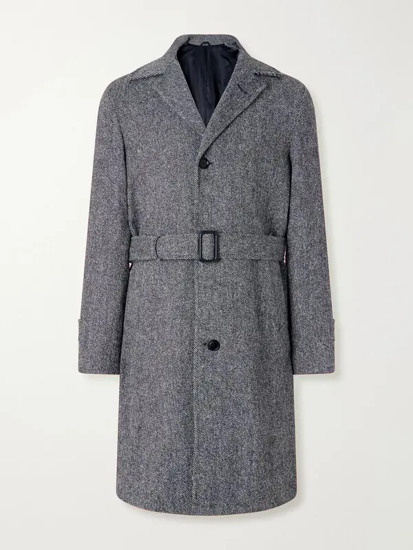 DE PETRILLO Petrucci Belted Wool And Cashmere-blend Tweed Coat