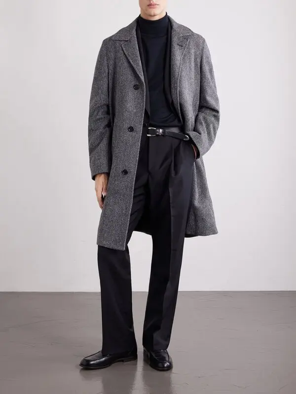 DE PETRILLO Petrucci Belted Wool And Cashmere-blend Tweed Coat
