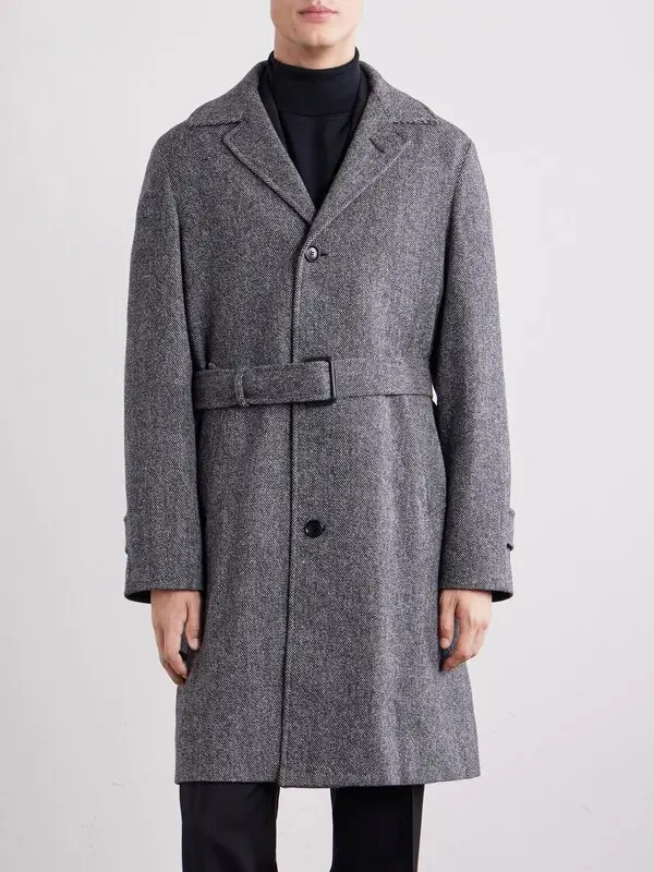 DE PETRILLO Petrucci Belted Wool And Cashmere-blend Tweed Coat