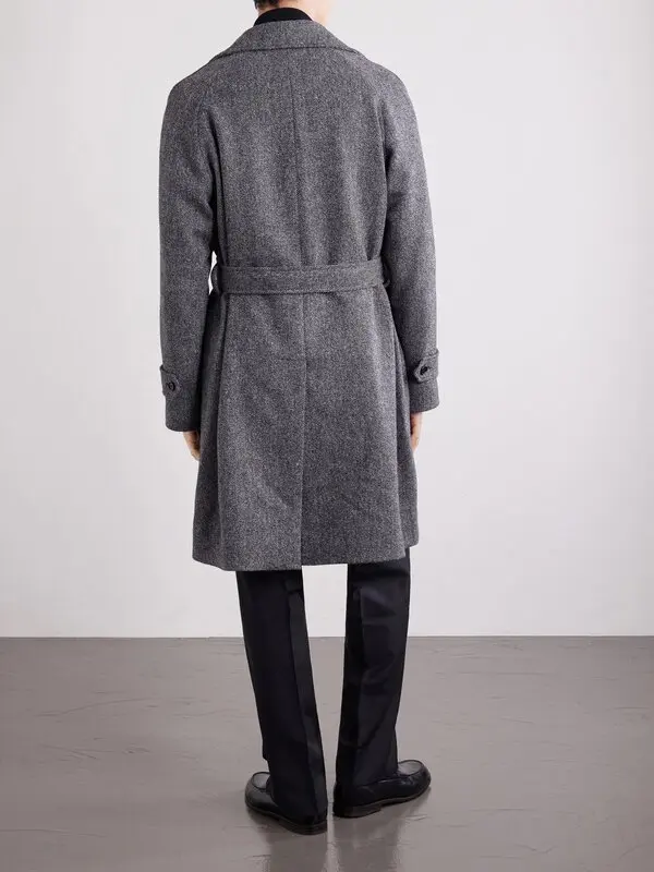 DE PETRILLO Petrucci Belted Wool And Cashmere-blend Tweed Coat