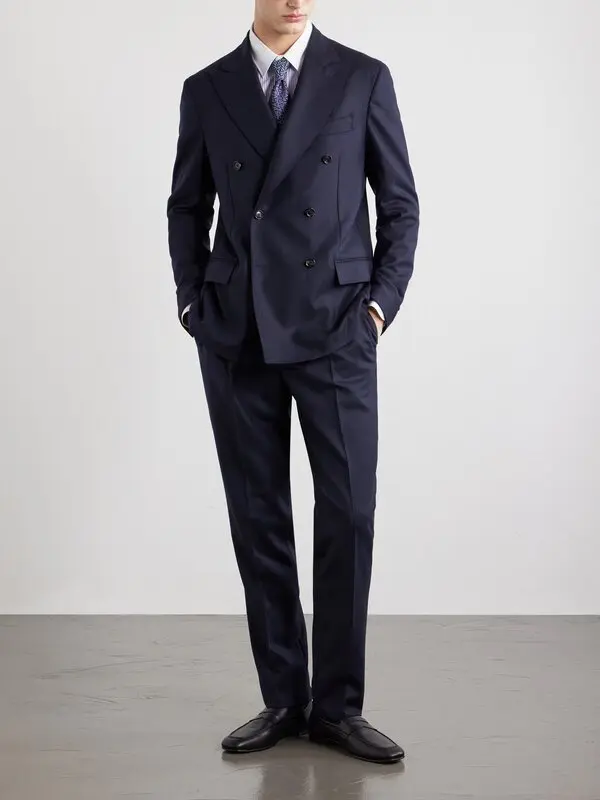 DE PETRILLO Sorrento Wool-twill Suit Jacket