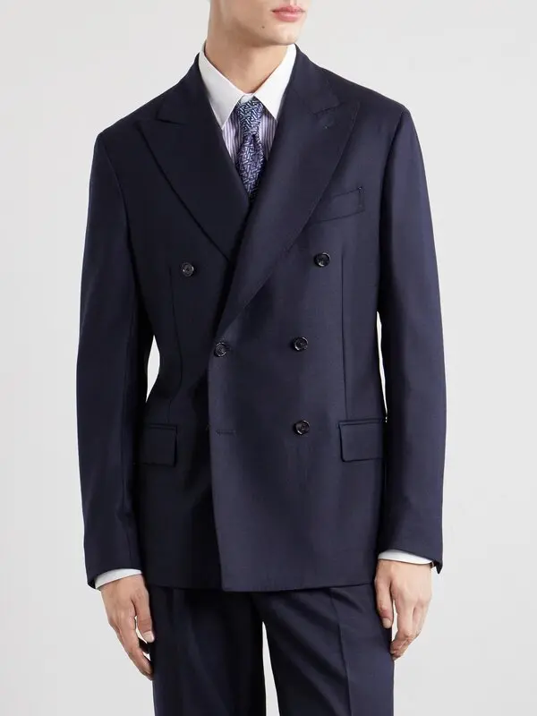DE PETRILLO Sorrento Wool-twill Suit Jacket
