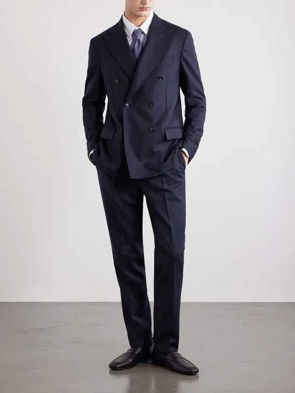 DE PETRILLO Sorrento Wool-twill Suit Jacket