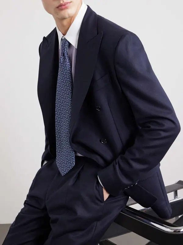 DE PETRILLO Sorrento Wool-twill Suit Jacket