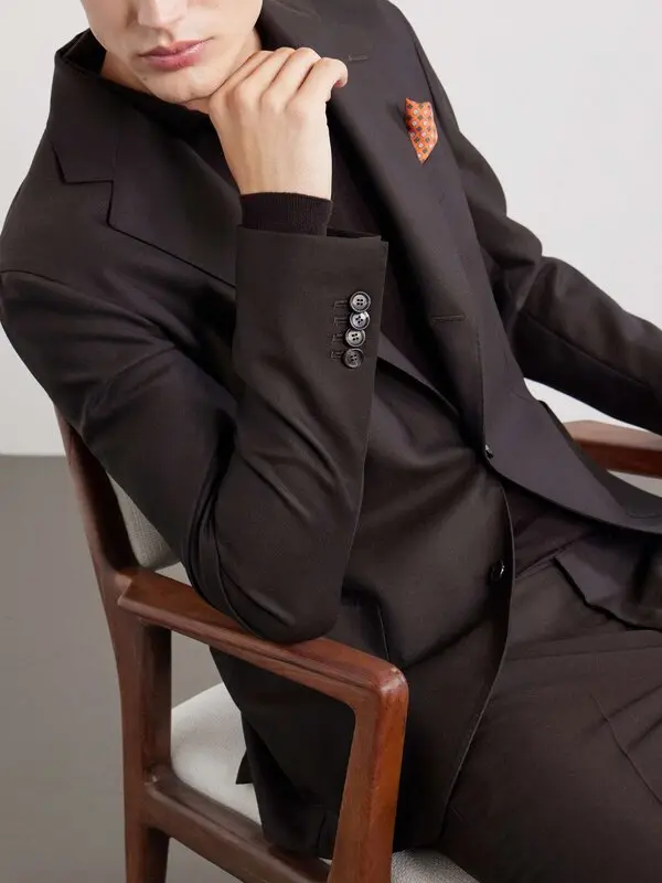 DE PETRILLO Posillipo Virgin Wool-twill Suit Jacket