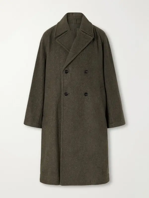 LEMAIRE Double-breasted Wool And Alpaca-blend Felt Coat - Brown