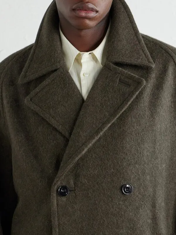 LEMAIRE Double-breasted Wool And Alpaca-blend Felt Coat - Brown