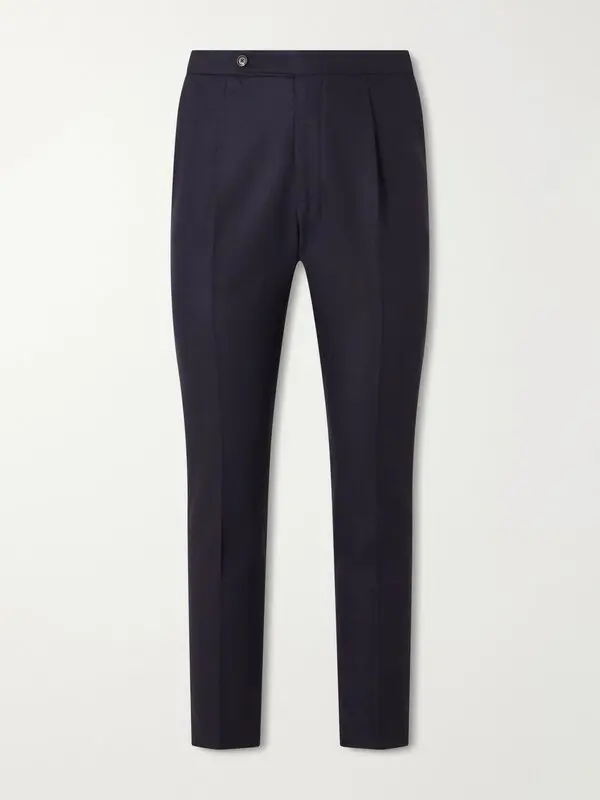 DE PETRILLO Straight-leg Pleated Virgin Wool Trousers
