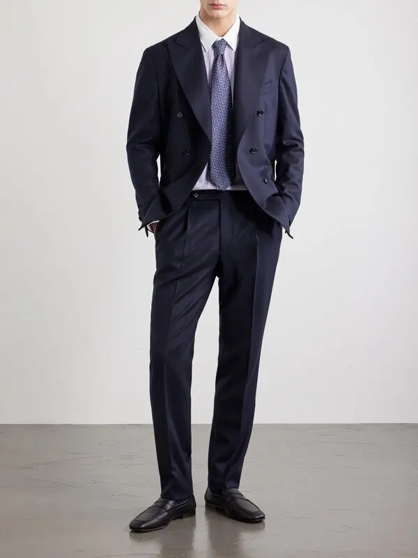 DE PETRILLO Straight-leg Pleated Virgin Wool Trousers