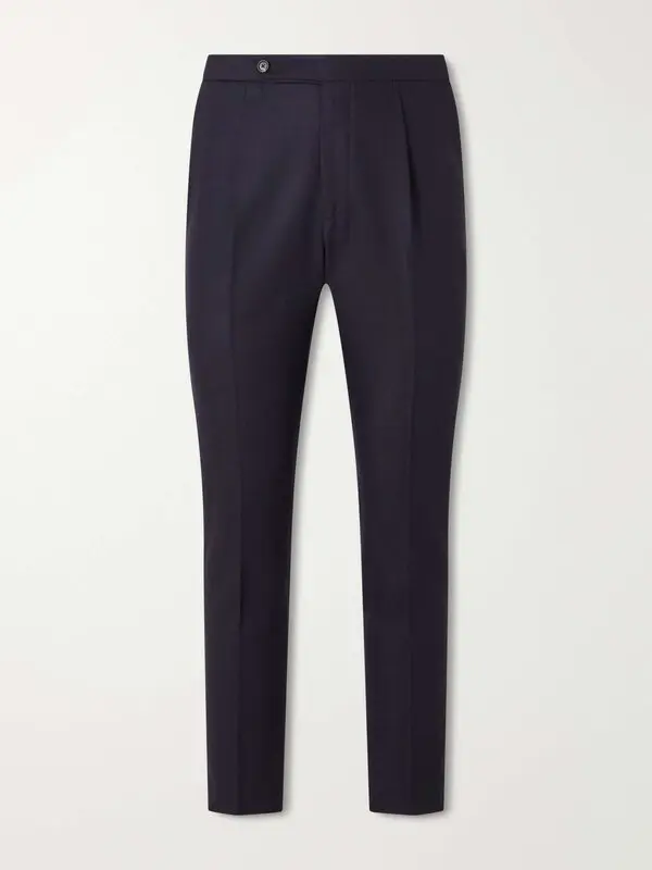 DE PETRILLO Straight-leg Pleated Virgin Wool Trousers