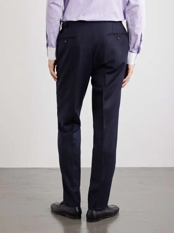 DE PETRILLO Straight-leg Pleated Virgin Wool Trousers