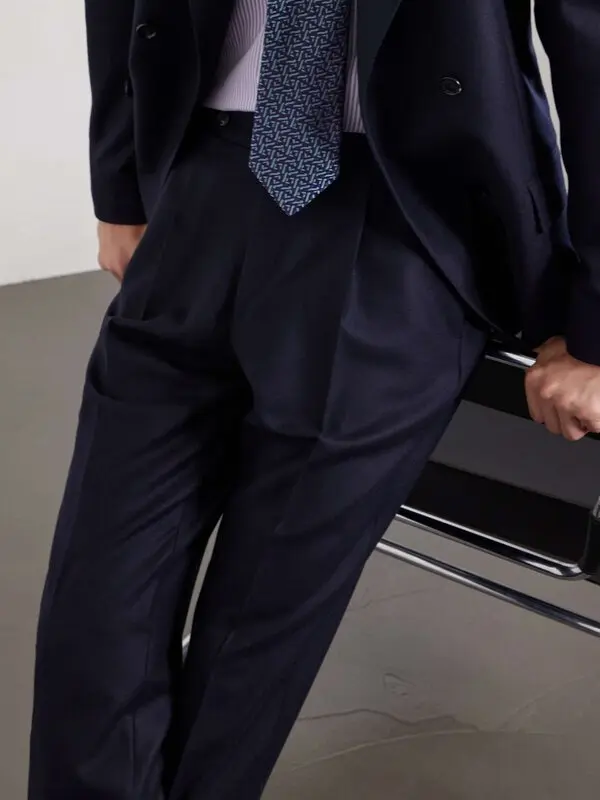 DE PETRILLO Straight-leg Pleated Virgin Wool Trousers