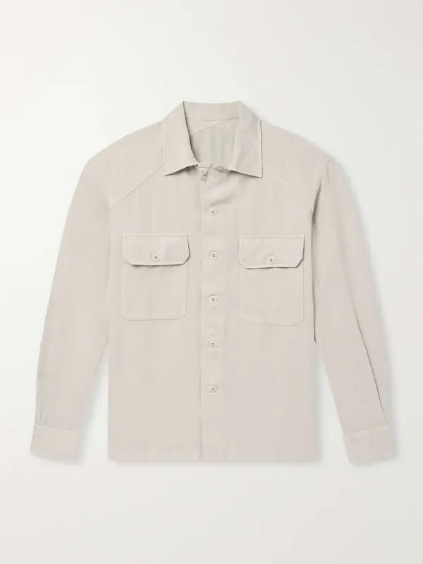 Ralph Lauren Purple Label Cotton And Linen-blend Shirt