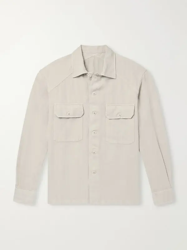 Ralph Lauren Purple Label Cotton And Linen-blend Shirt - Neutrals