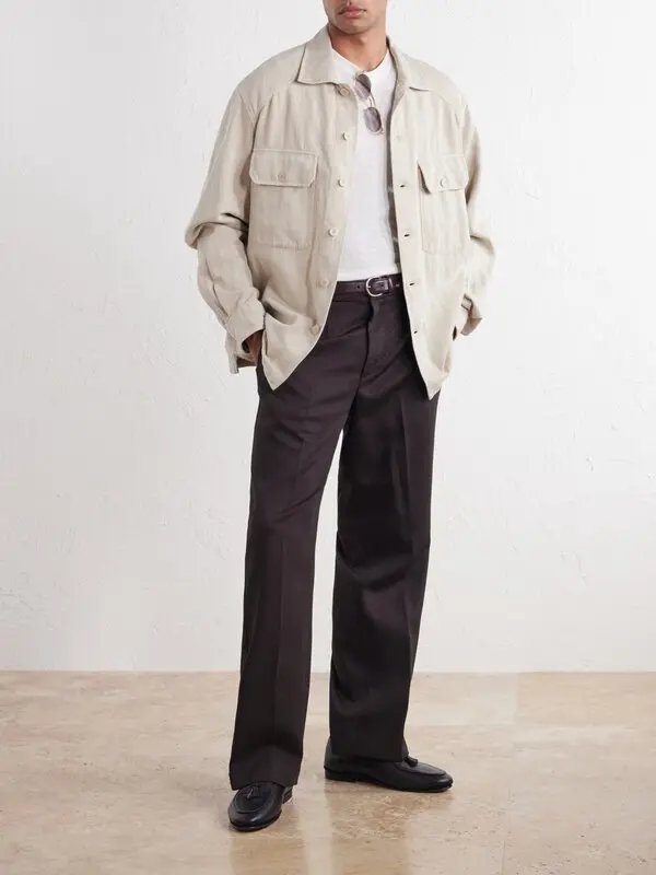Ralph Lauren Purple Label Cotton And Linen-blend Shirt